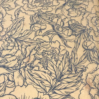 Elan Pottery Underglaze Transfer - Peonies Blue - 19″ x 13″ | Clay King