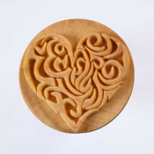 MKM SCXL-018 Extra Large Round Stamp - Complicated Heart | Clay King