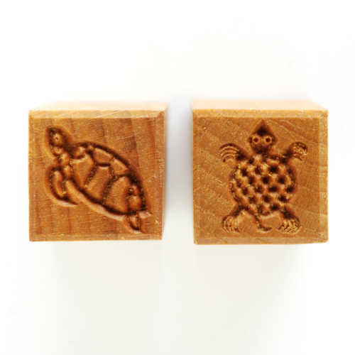 MKM SSM-074 Medium Square Double Sided Stamp - Turtles | Clay King