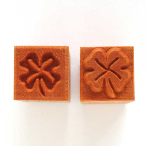 MKM SSM-151 Medium Square Double Sided Stamp - Four Leaf Clover | Clay King
