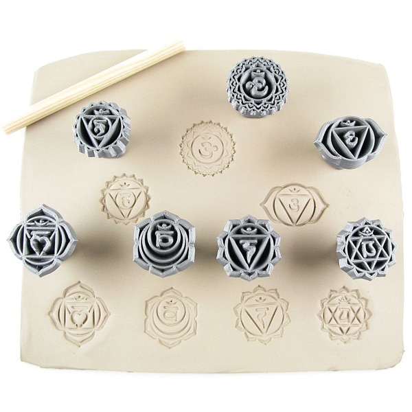 Spectrum RR002 Set of 7 1″ Stamps - Chakras | Clay King