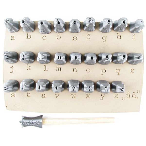 Spectrum RR018 Set of 27 0.4″ Stamps - Lowercase Courier Alphabet ...