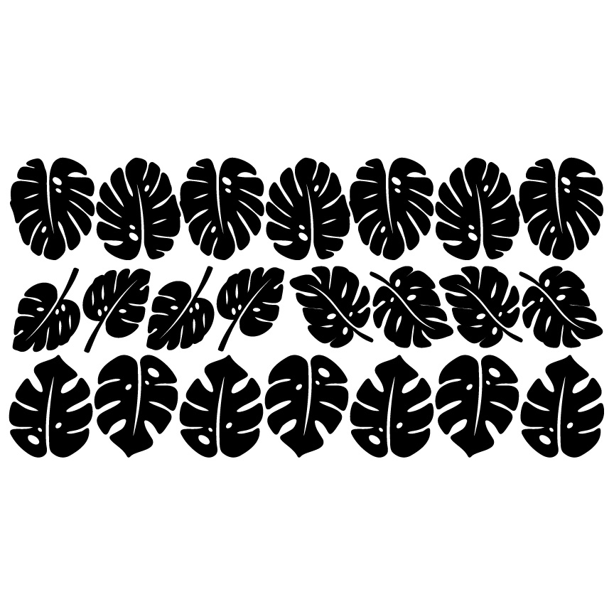 Vinyl Resist Stickers - Monstera Leaves - 22 Stickers Per Sheet | Clay King