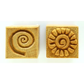 MKM SSM-020 Medium Square Double Sided Stamp - Spirals | Clay King