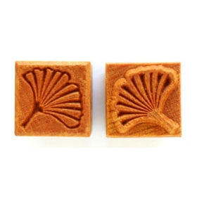 MKM SSM-107 Medium Square Double Sided Stamp - Ginko Leaf | Clay King