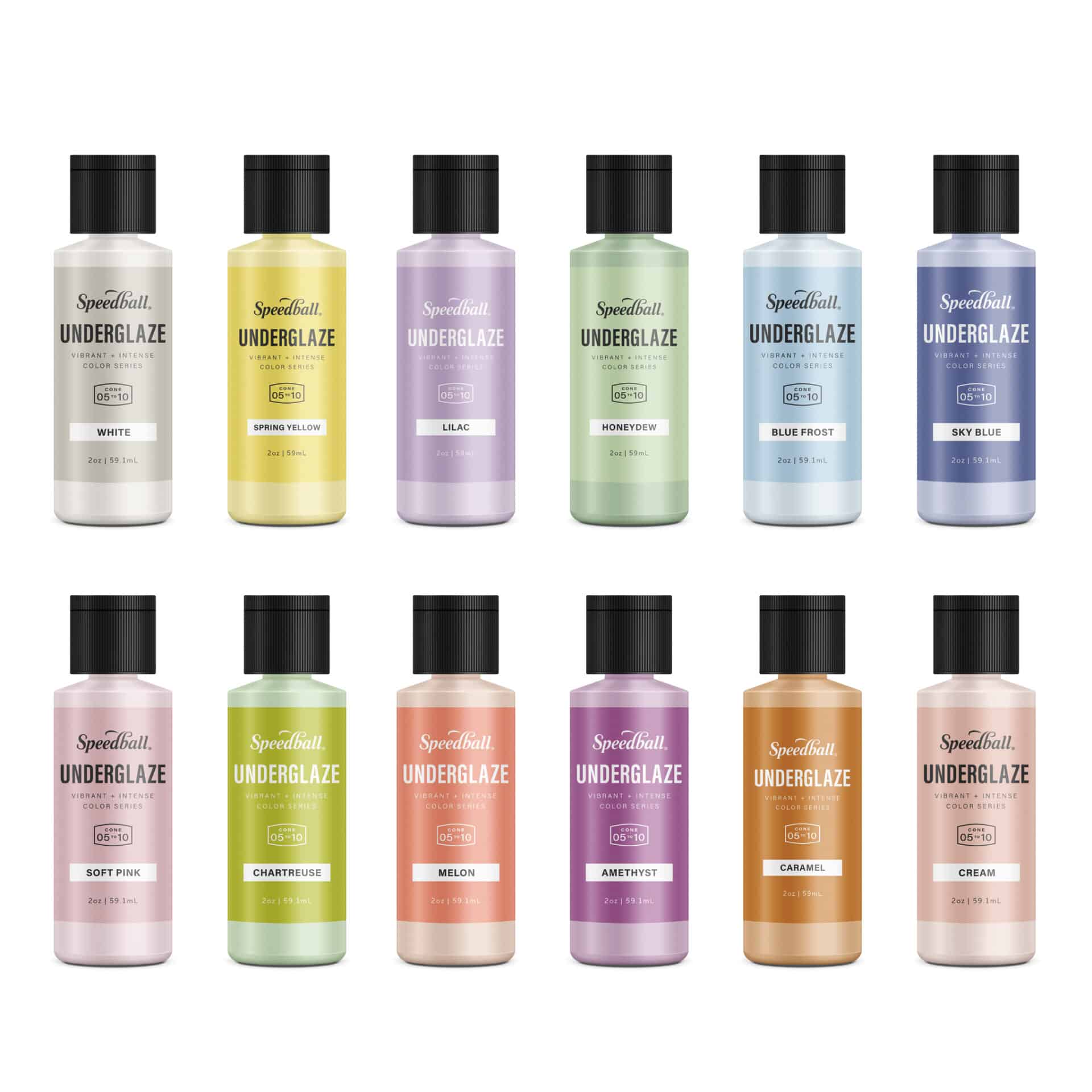 Speedball Underglaze Pastel Sample Pack of 12 2oz Underglazes | Clay King