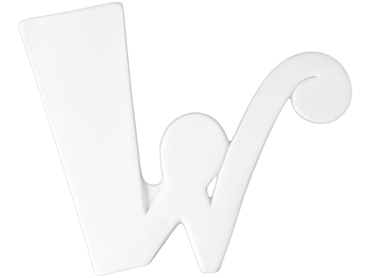 Wholesale Bisqueware - 6″ Curly W | Clay King