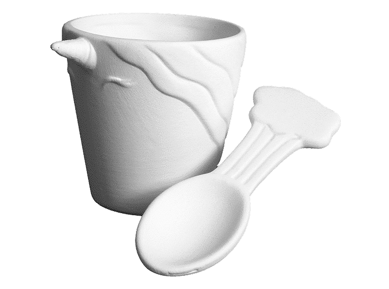 Wholesale Bisqueware - 552 Unicorn Ice Cream Bowl / Spoon | Clay King
