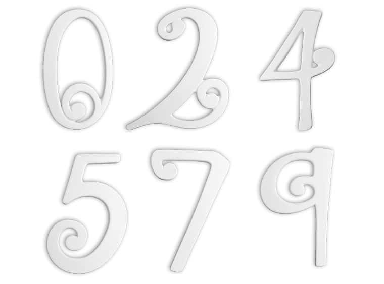 Wholesale Bisqueware - 9689 6″ Curly Number Set | Clay King