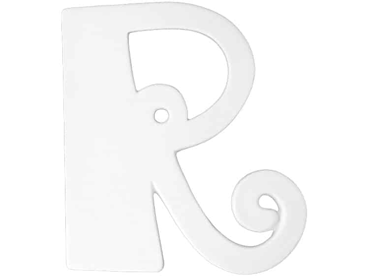 Wholesale Bisqueware - 9718 6″ Curly R | Clay King