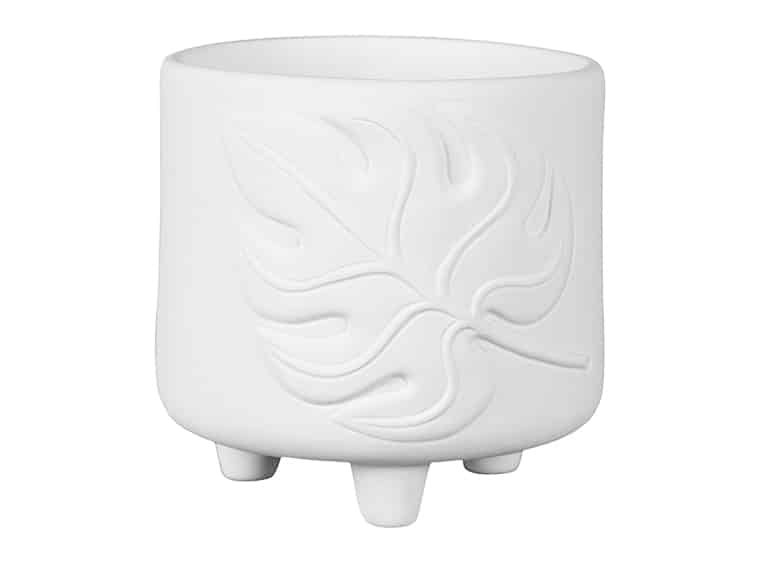 Wholesale Bisqueware - MB1591 Monstera Footed Container | Clay King